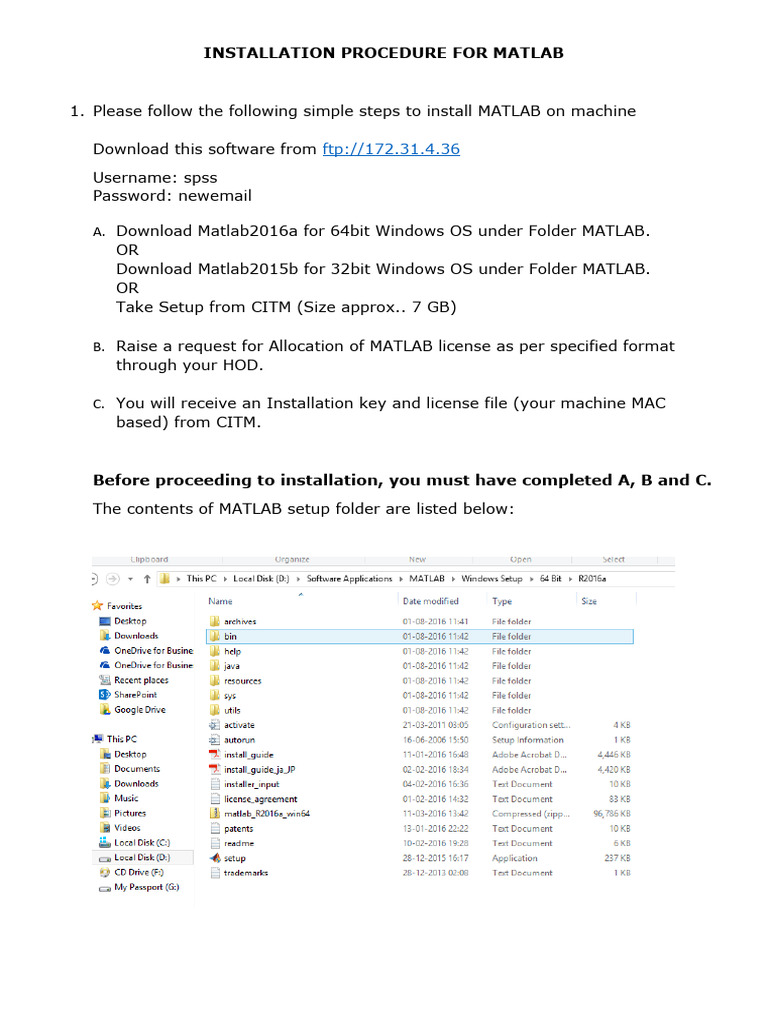MATLAB Installation Steps | PDF