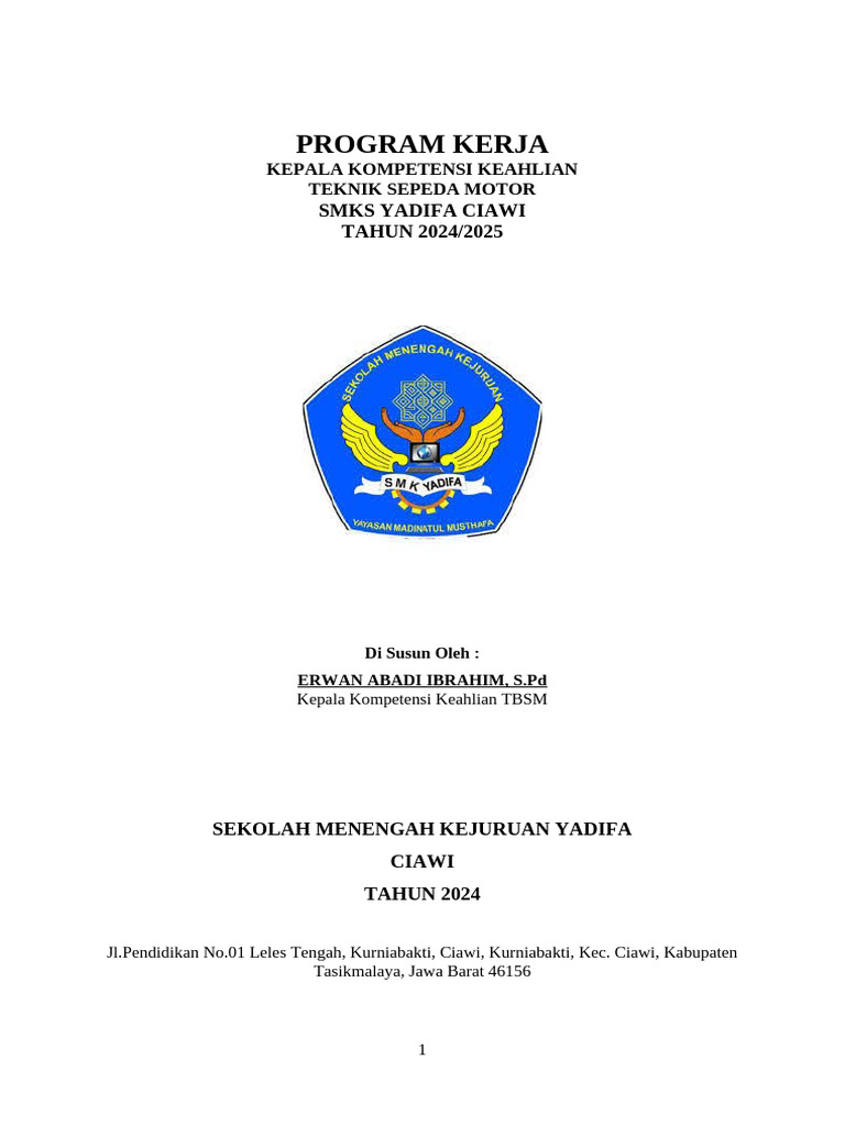 Program Kerja 2024 TBSM | PDF