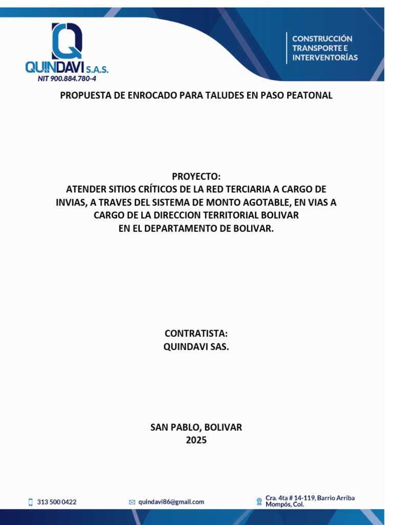 Propuesta Enrocado de Taludes | PDF