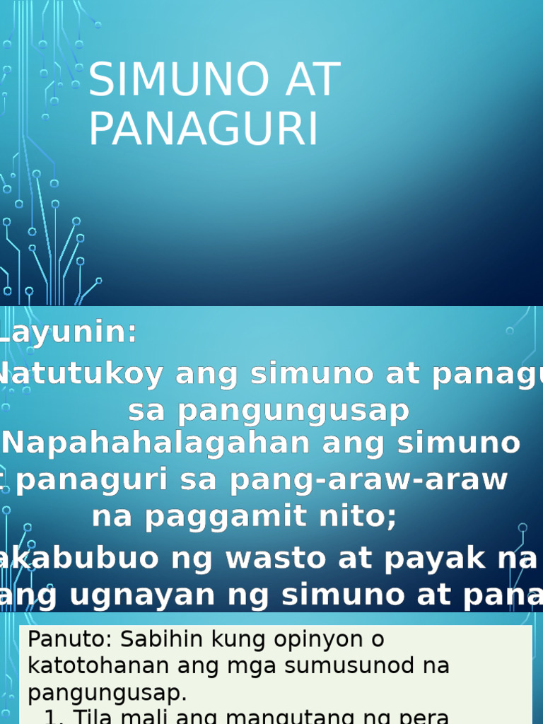 Simuno at Panaguri | PDF