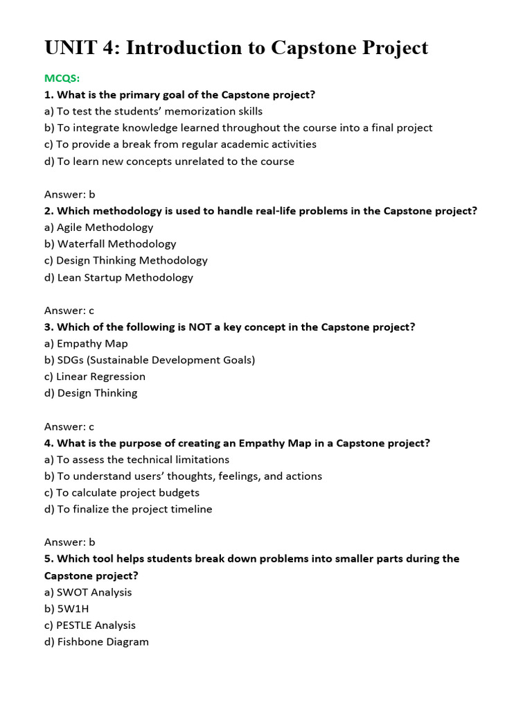 Capstone Project Overview and Tools | PDF | Design Thinking | Brainstorming