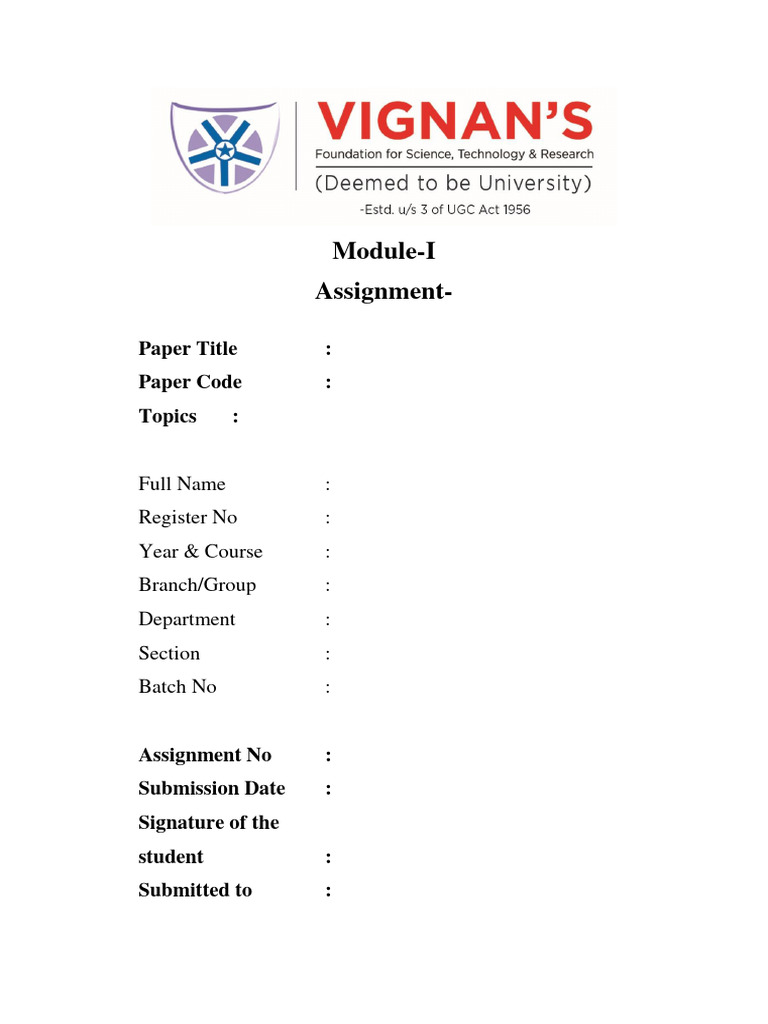 Assignment Cover Page | PDF