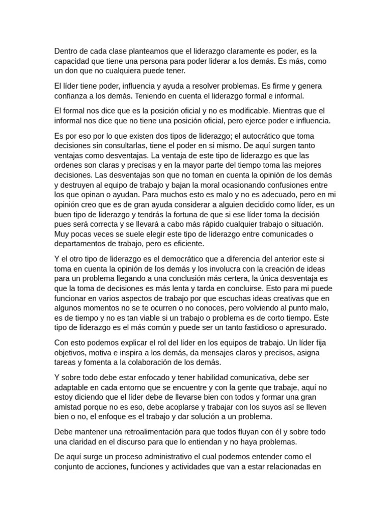 Liderazgo y Toma de Descisiones Daniel Segura Nolasco | PDF | Liderazgo ...