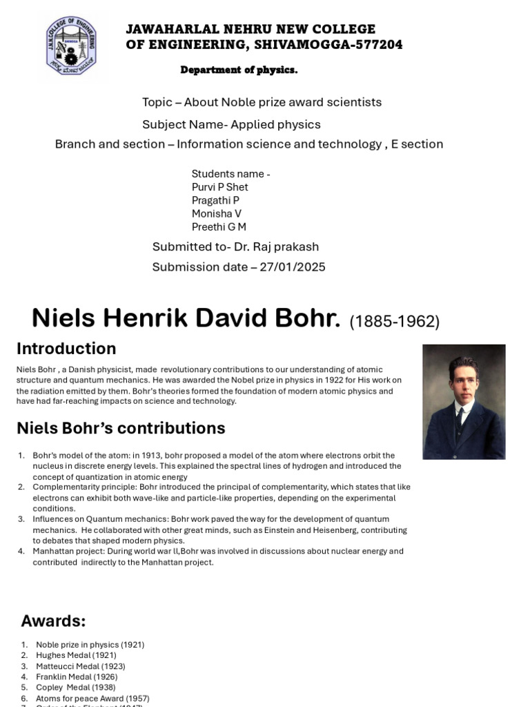 new physics ppt | PDF | Niels Bohr | Physics