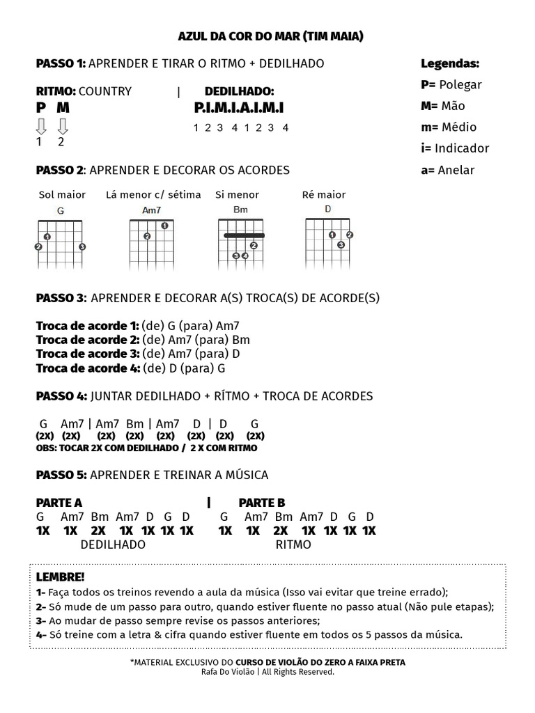 PASSO-A-PASSO-AZUL-DA-COR-DO-MAR-TIM-MAIA | PDF