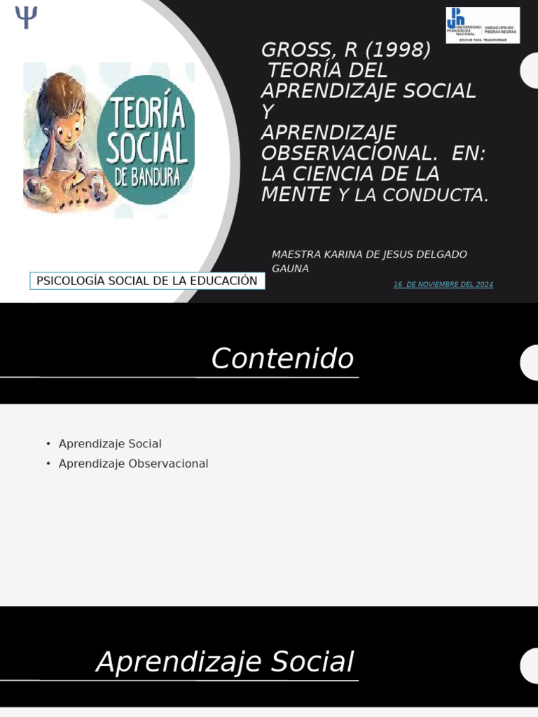 Teoría del Aprendizaje Social | PDF | Aprendizaje | Teoría del aprendizaje (educación)