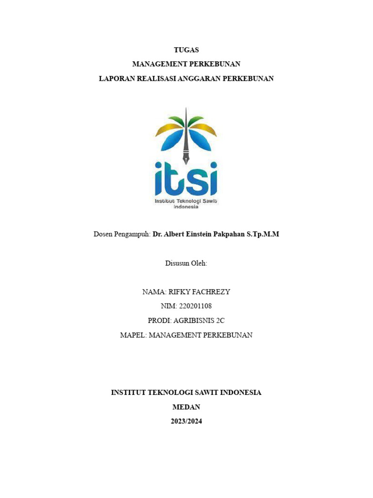 Tugas Management Perkebunan | PDF