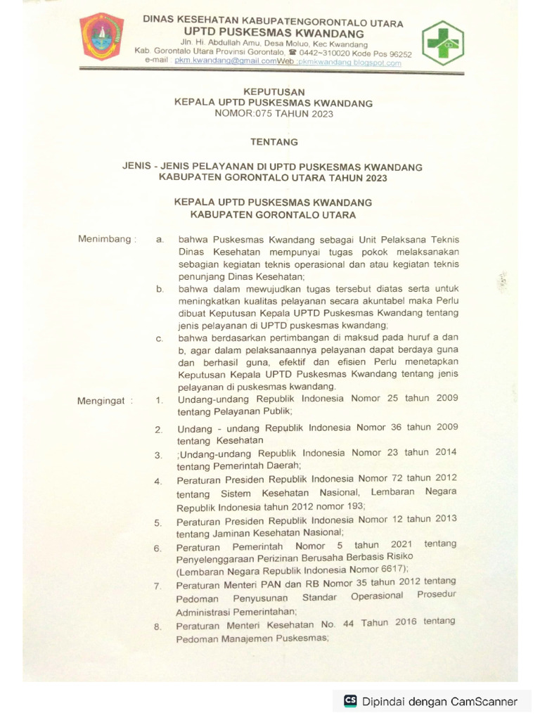 SK JENIS2 PELAYANAN | PDF