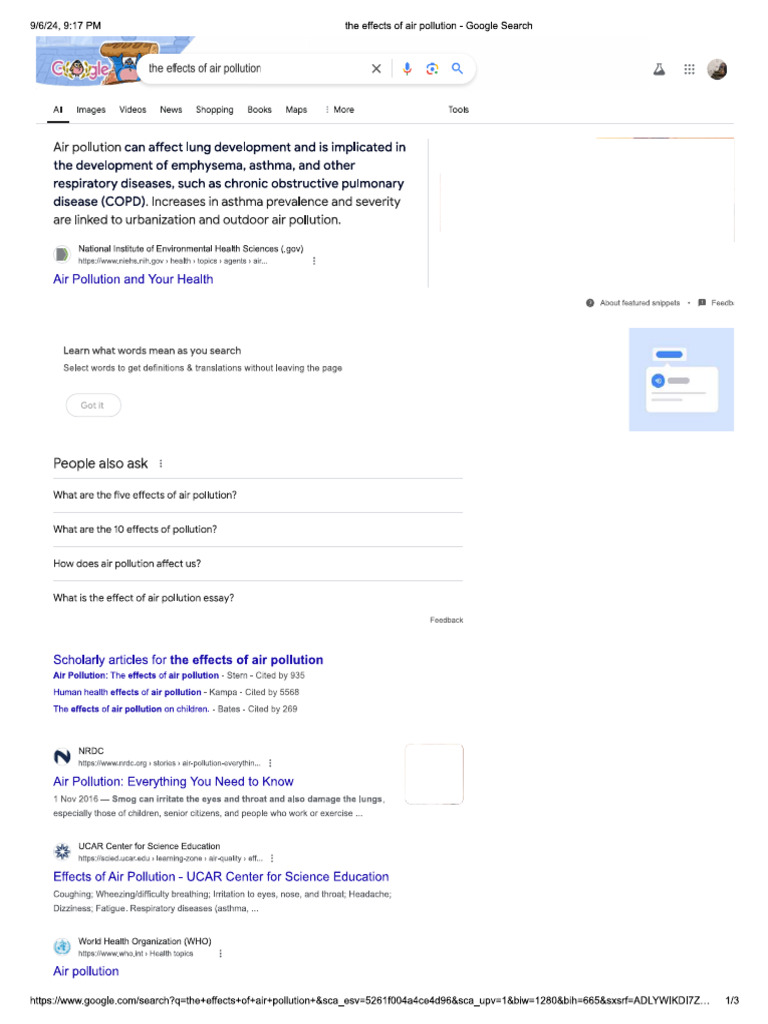 Science Air Pollution | PDF