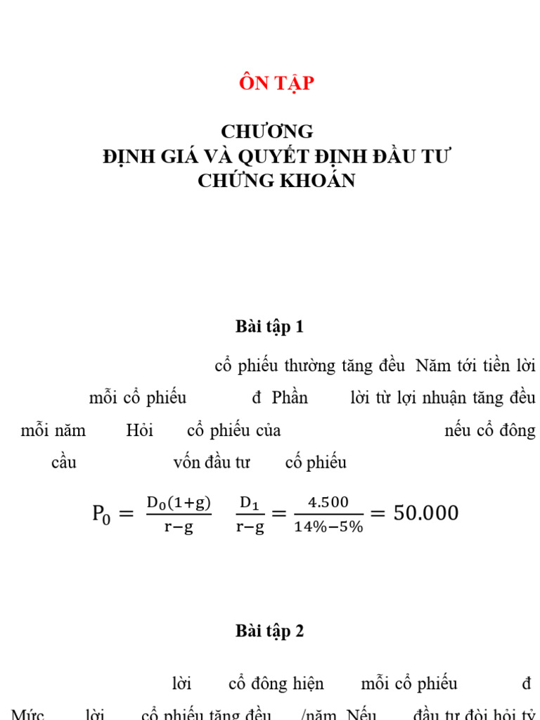 Bai Tap On Chuong 5 (QTTC) | PDF