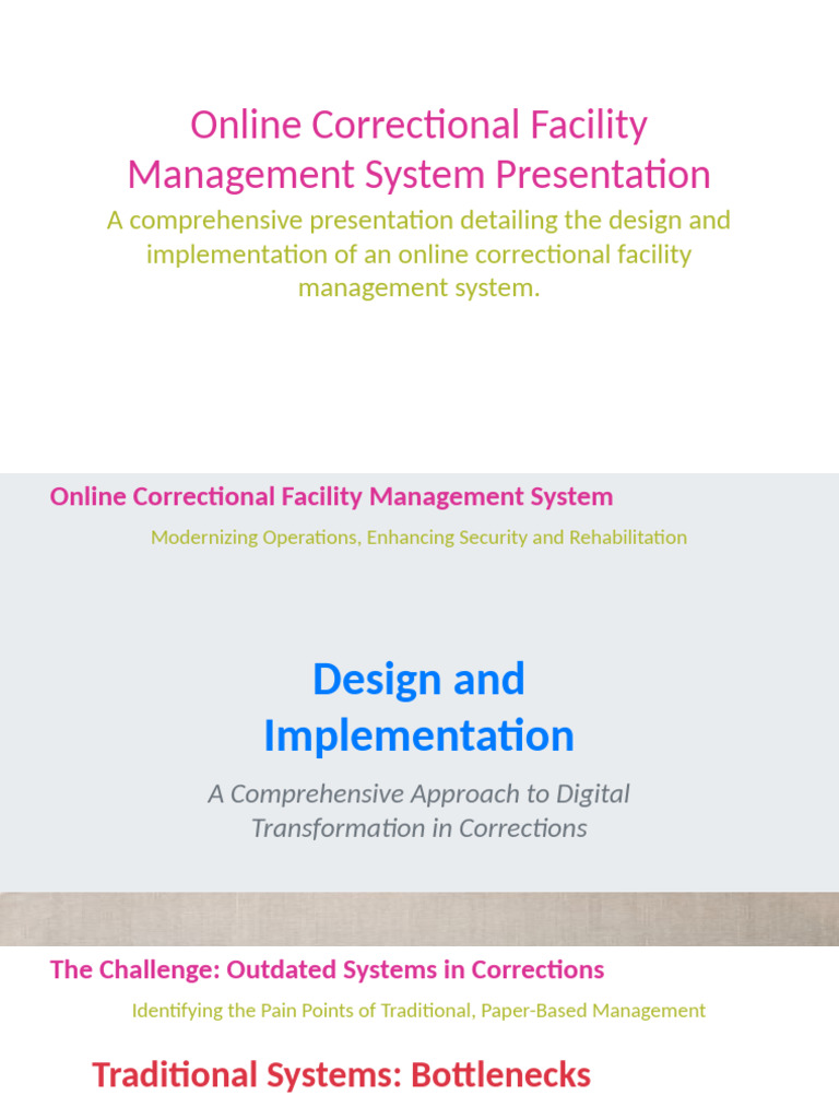 Online Correctional Facility Management System Presentation | PDF | Databases | Relational Database