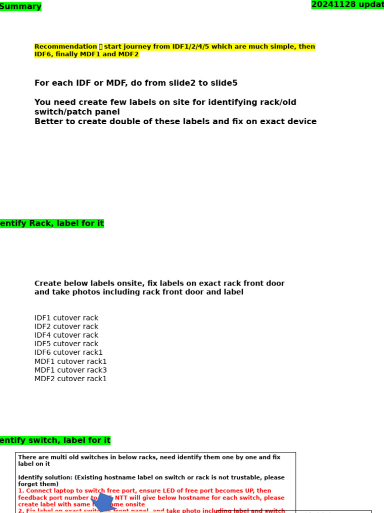 Old Switch Labeling Work Desc 20241129 | PDF | Computing