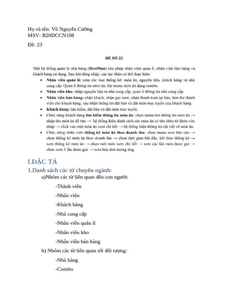 Báo Cáo BTL-PTTK | PDF