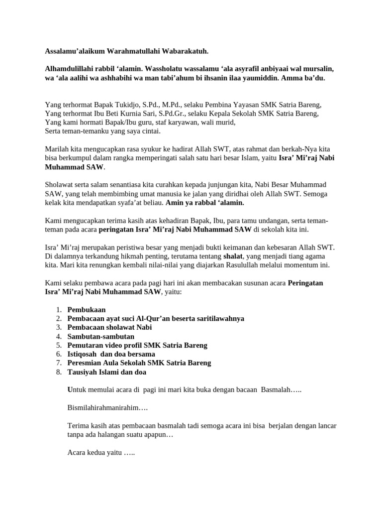 Susunan Acara Kamis Trans Inggris Indo..arab Belum | PDF