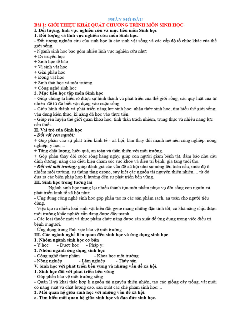 C NG Sinh 10 GKI | PDF