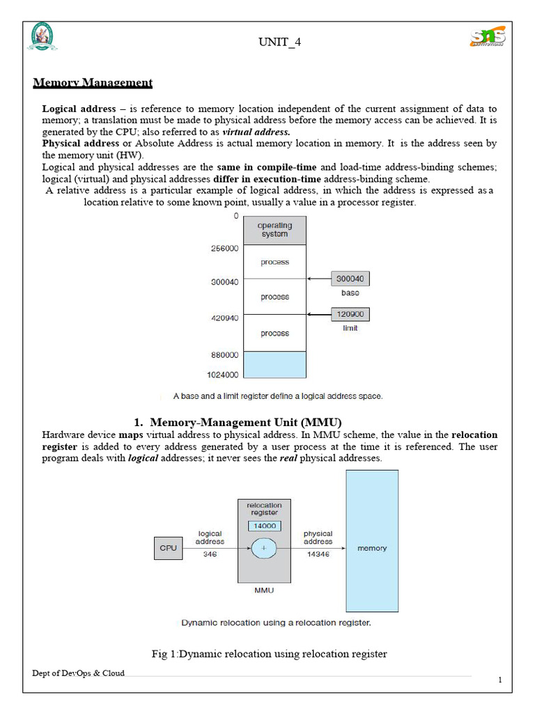 Unit IV-OS | PDF | Process (Computing) | Computer Data Storage