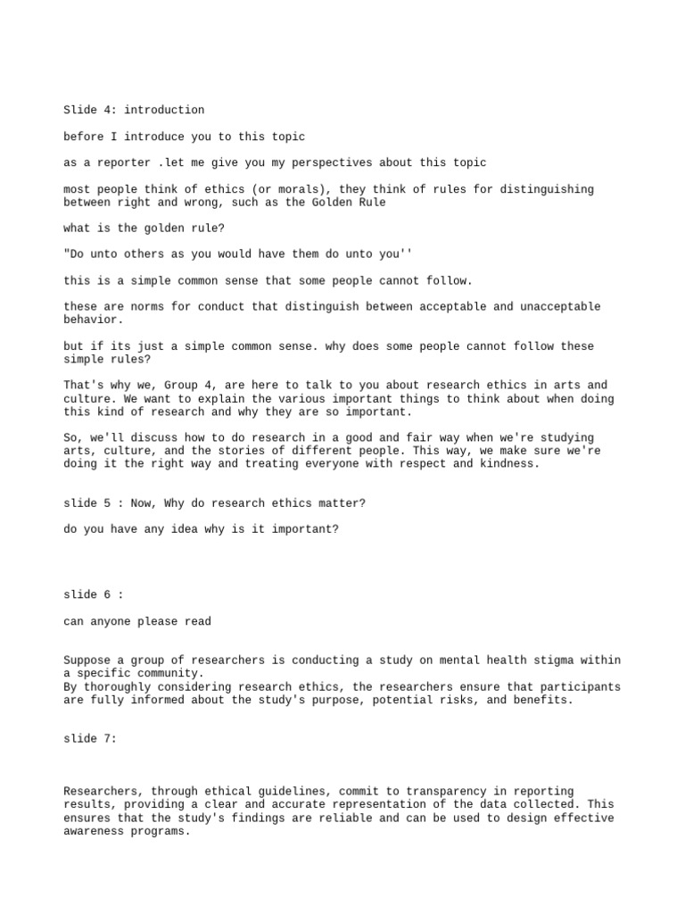 research script | PDF | Golden Rule | Social Psychology