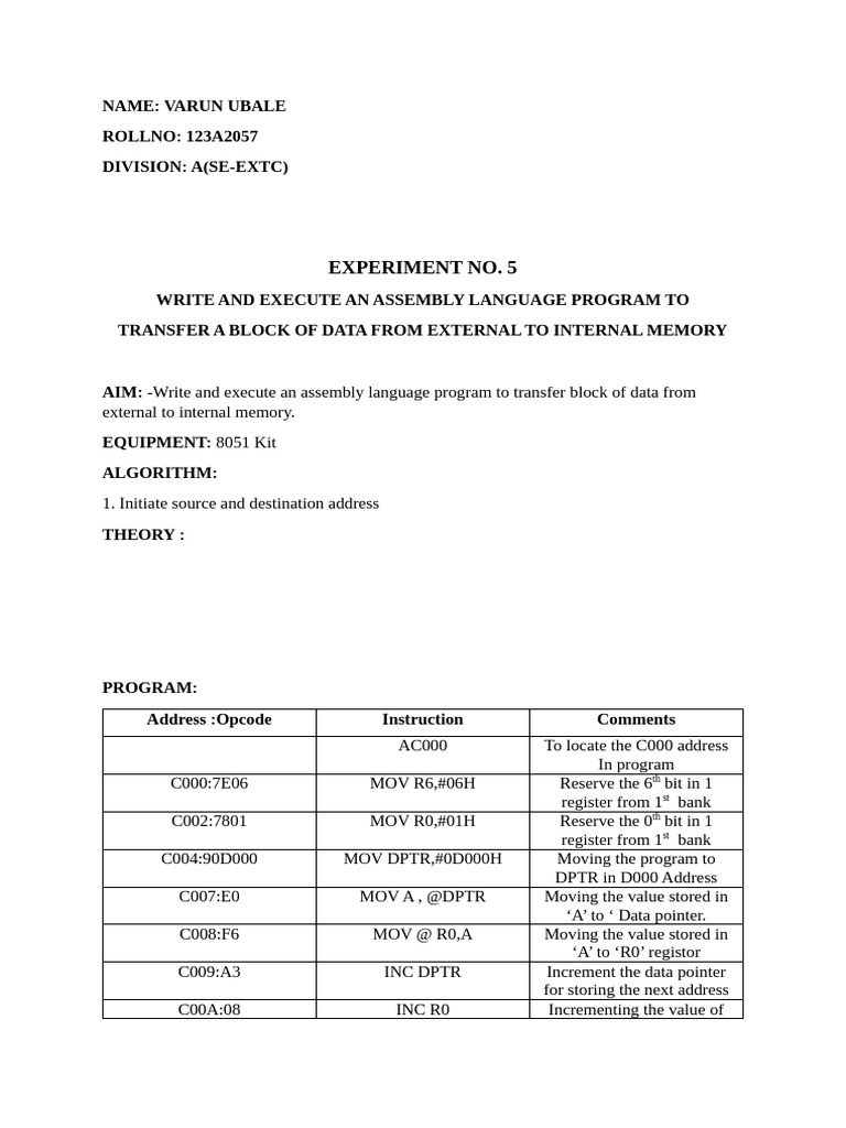 EXP 5 - MC | PDF | Computer Programming | Integrated Circuit
