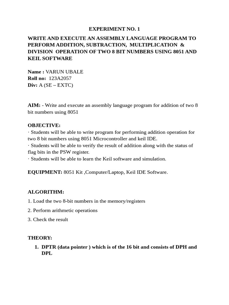 EXP 1- mc - Copy | PDF | Computer Engineering | Computer Programming