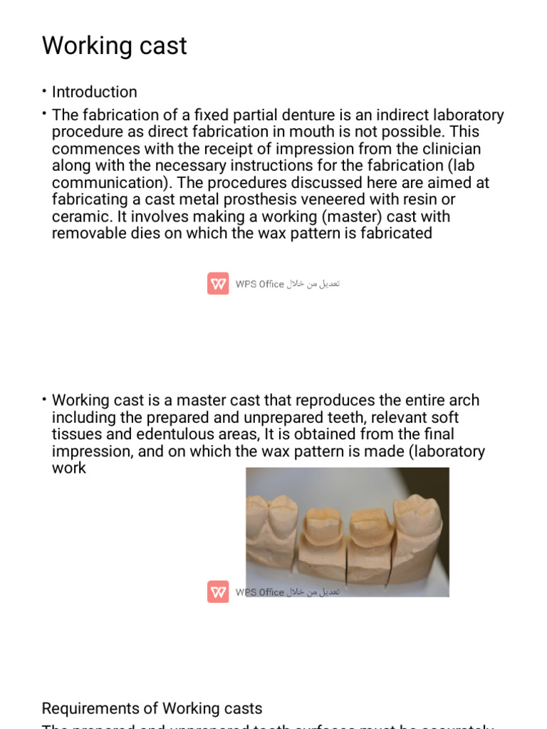 Master Cast Fabrication for Dentures | PDF