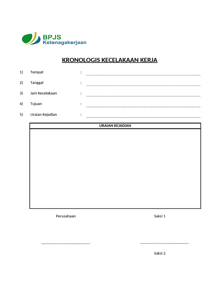 Kronologi Kecelakaan Kerja Terperinci | PDF