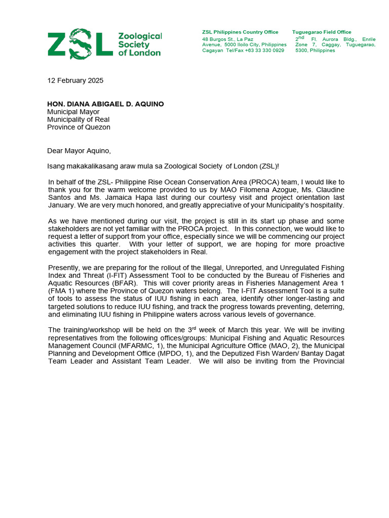 Letter of Appreciation - Real | PDF | Fishing Industry