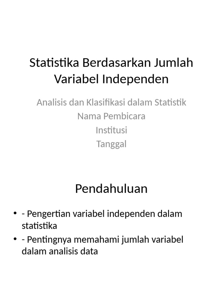 Statistika_Variabel_Independen | PDF