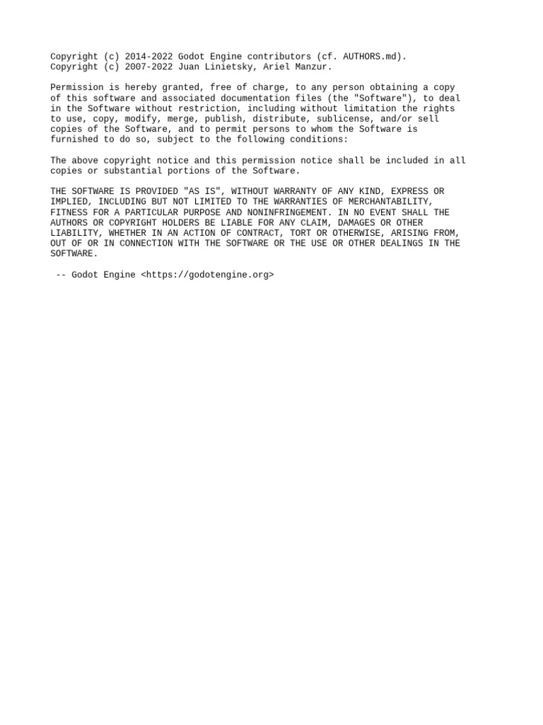 Godot License | PDF
