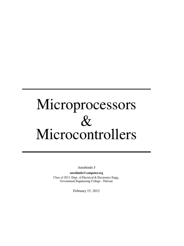 Microprocessors & Microcontrollers: Aurabindo J | PDF | Instruction Set ...