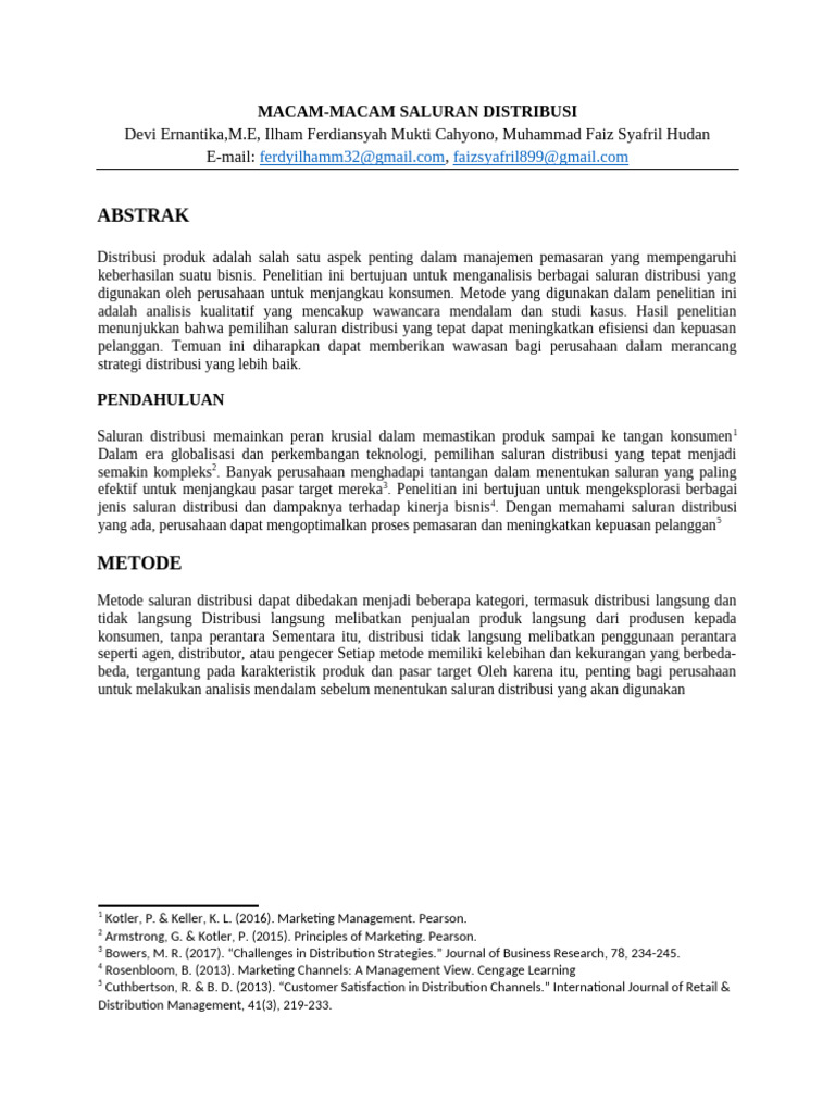 Jenis-Jenis Saluran Distribusi Produk | PDF