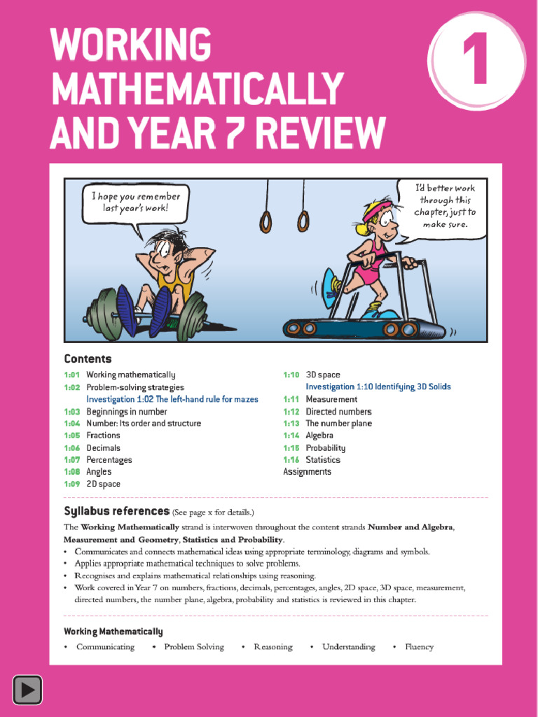 Ch1 Working Mathematically and Yr7 Review | PDF