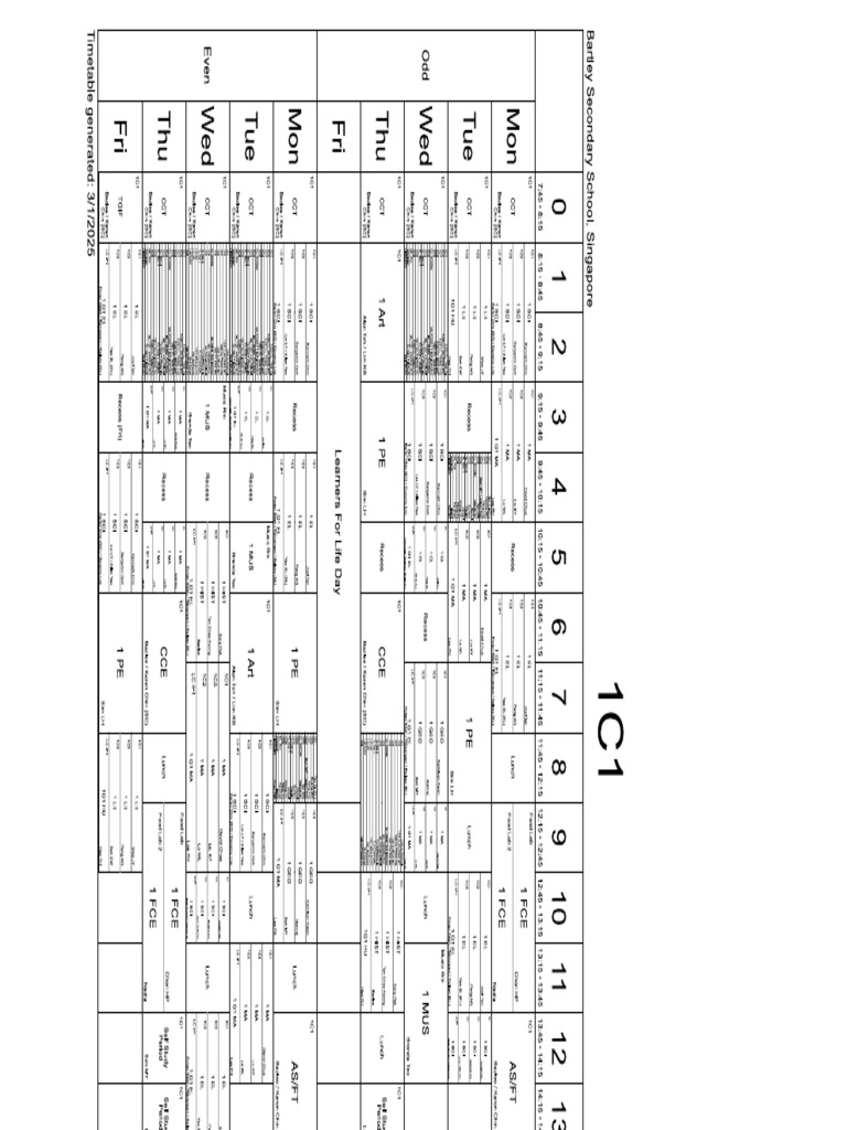 HTTPSWWW - Bartleysec.moe - Edu.sgfiles2025 Sem 1 Timetable Class ...