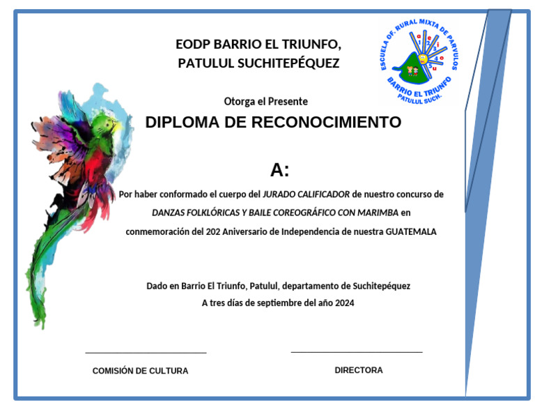 Machote Diploma de Reconocimiento | PDF