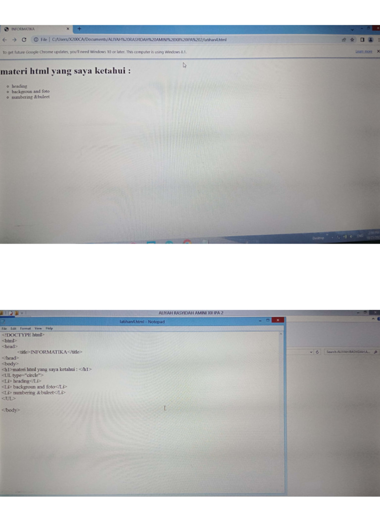latihan4. html. aliyah rasyidah amini | PDF