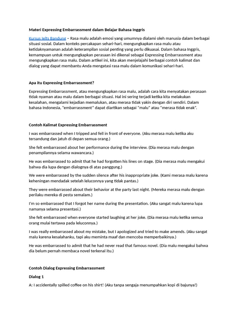 Expressing Embarrassment | PDF