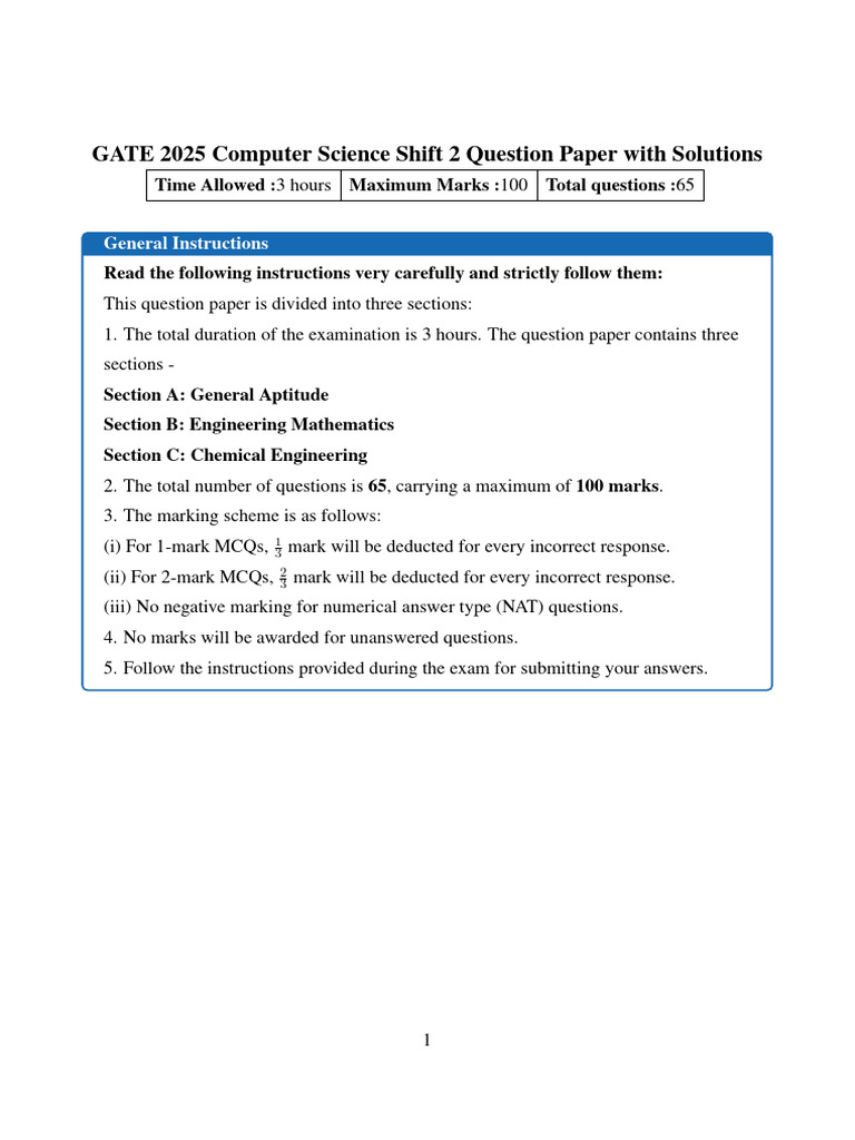 Gate Cse 2 Memory Based | PDF | Cpu Cache | Multiple Choice