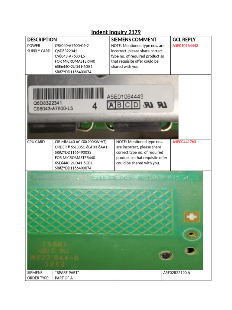 Indent Inquiry 2179 | PDF
