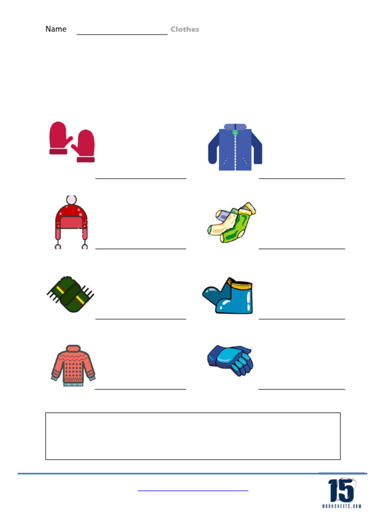 Winter Clothes: Directions | PDF