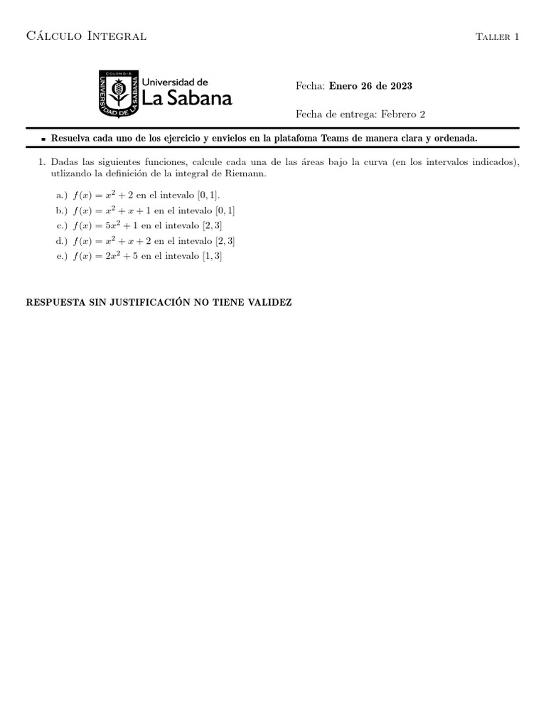 Taller Integral Por Definicion-2 | PDF