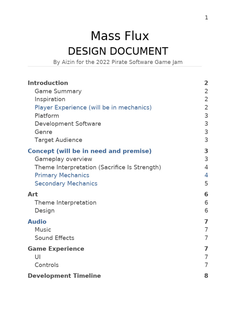 Mass Flux: A Puzzle Game Design | PDF