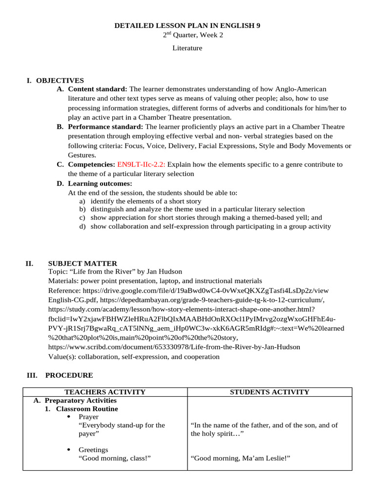 Labtic Demo Leson Plan Grade 9 | PDF | Lesson Plan