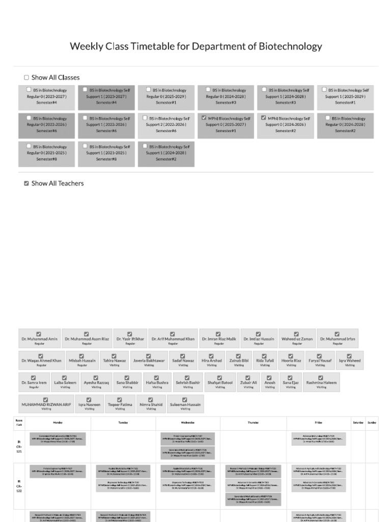 MPhil Time Table | PDF