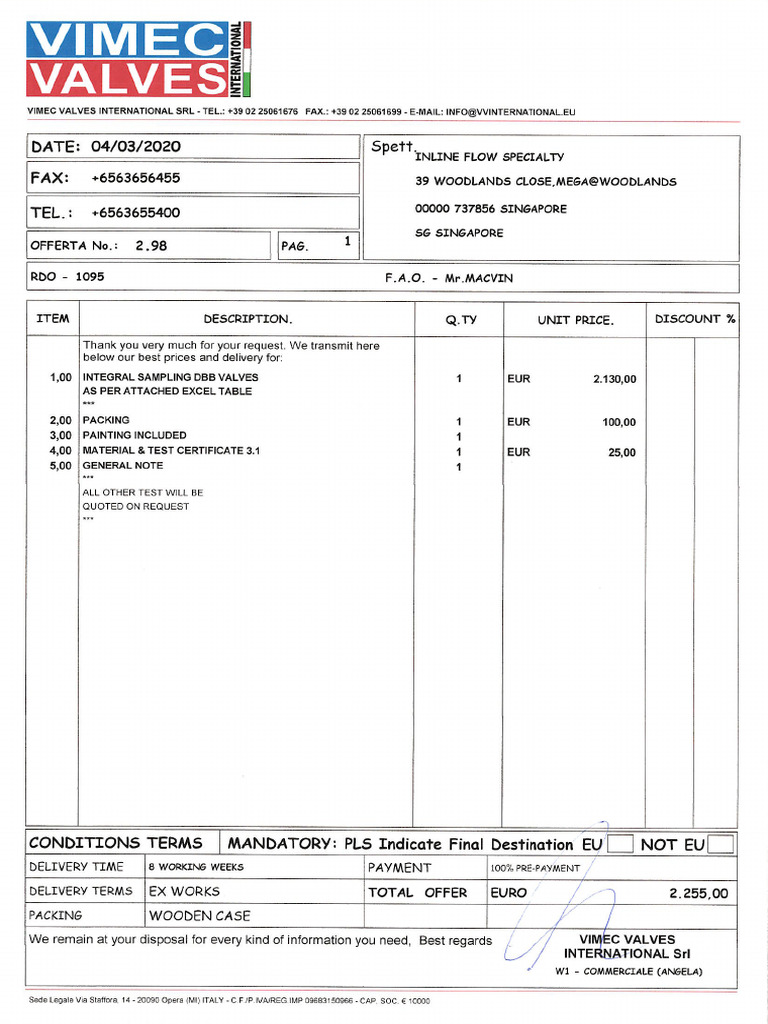 OFFER 2.0098-FP Rev.0 | PDF