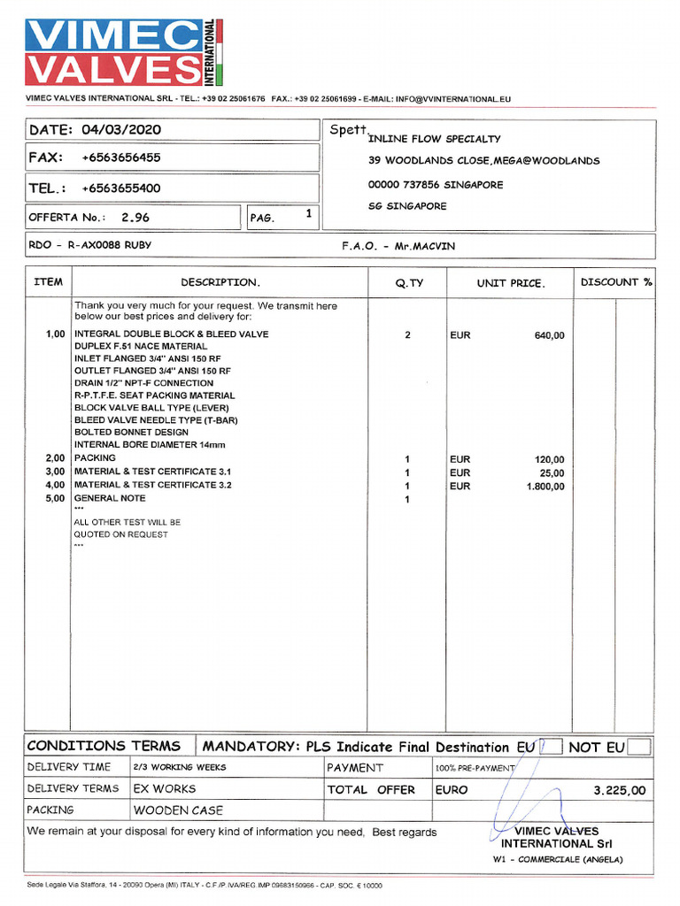 OFFER 2.0096-FP Rev.0 | PDF