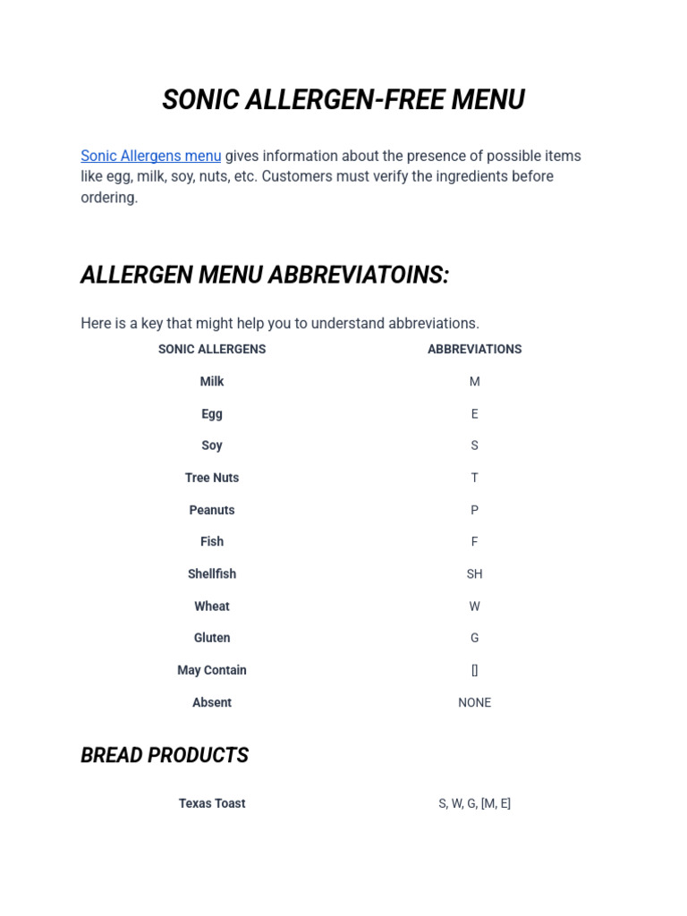 Allergen Free Menu | PDF | Sauce | Hamburgers