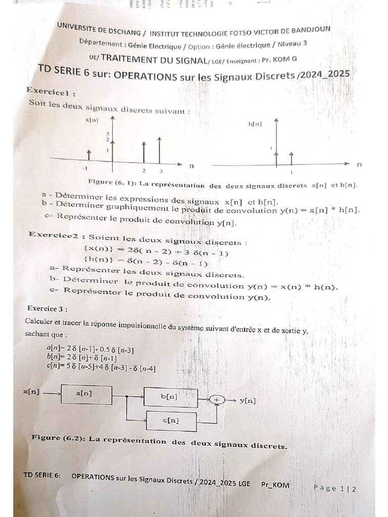 PDF TD 6 Traitement de Signal | PDF