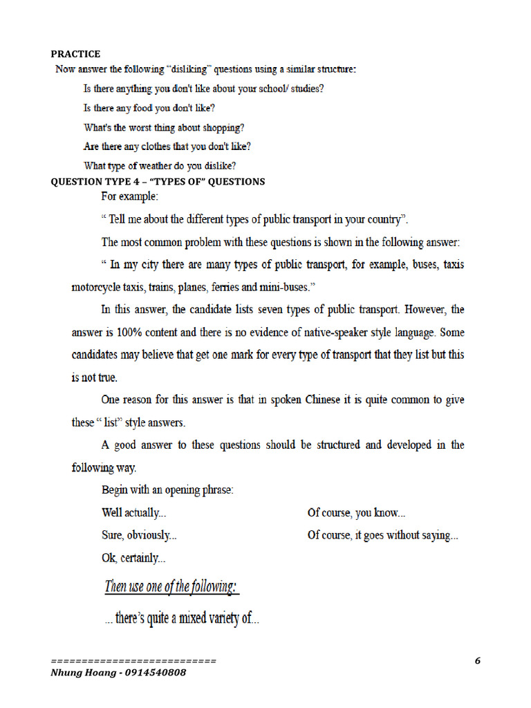 Speak 5.5 - Types of + WH Ques | PDF