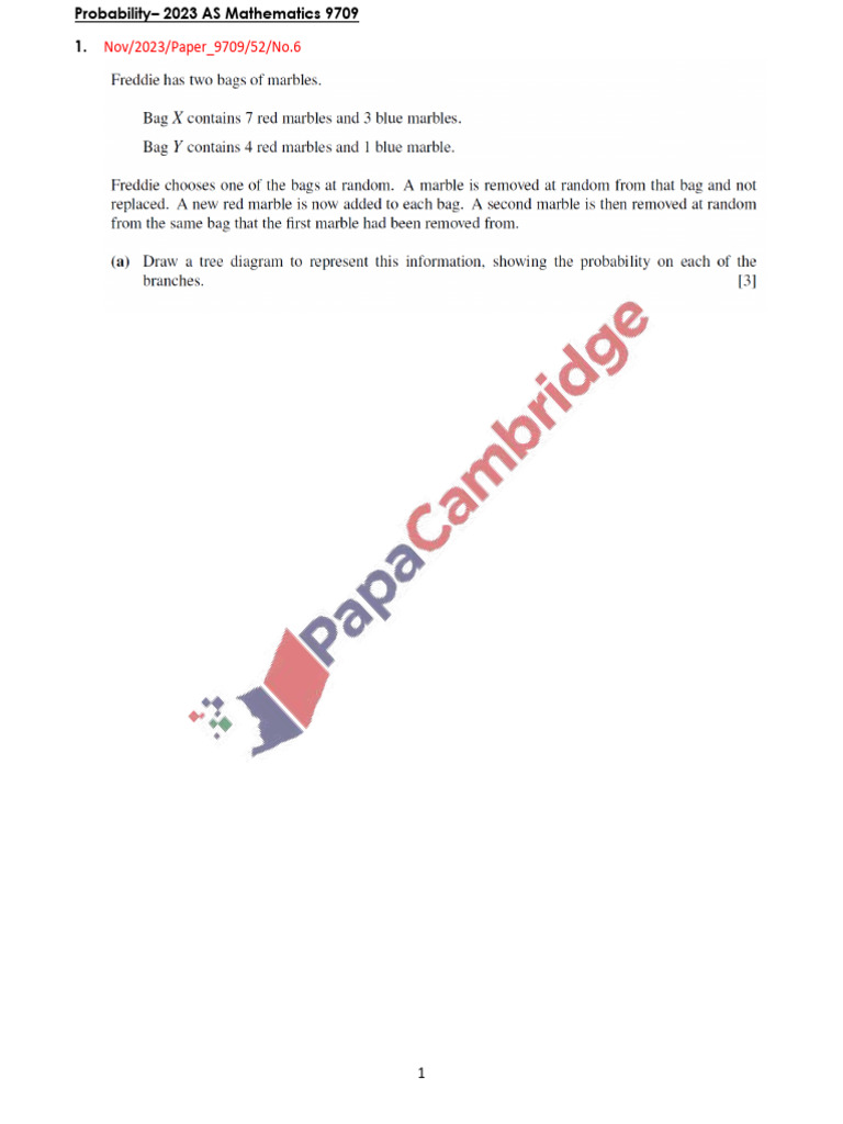 2023 Probability As Math 9709 | PDF