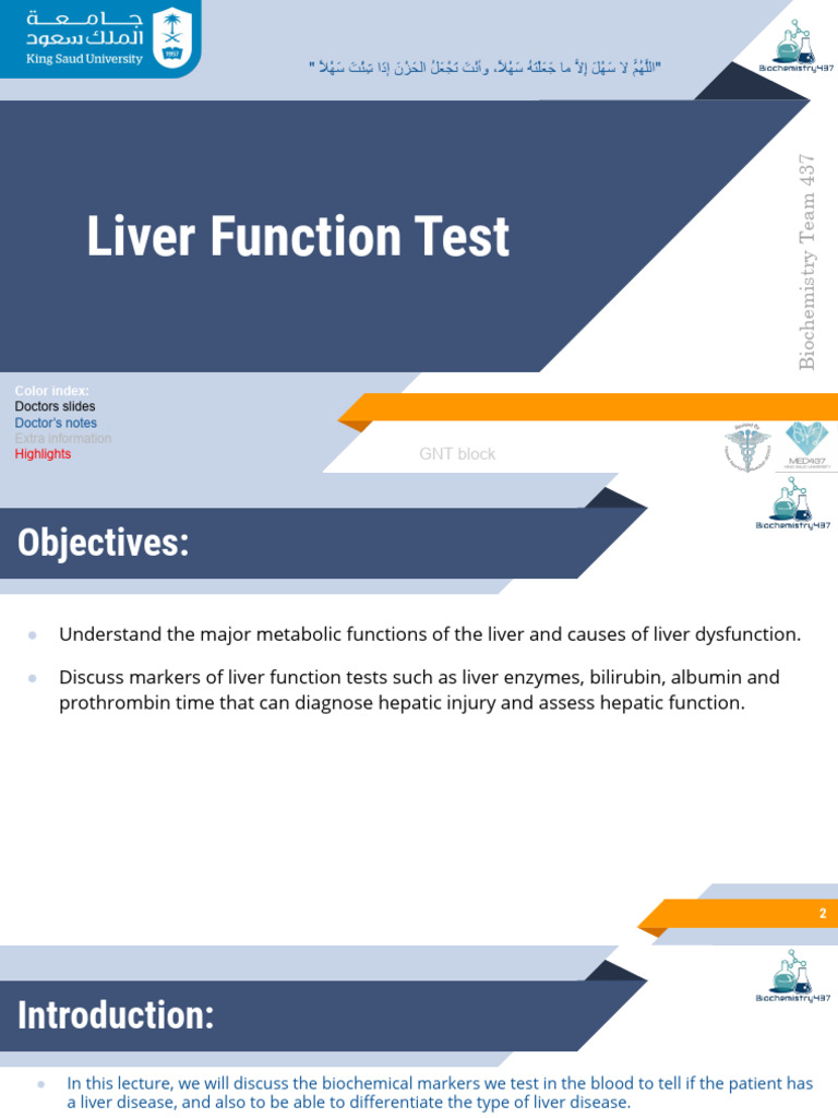 Liver Function Test Overview | PDF | Hepatitis | Liver