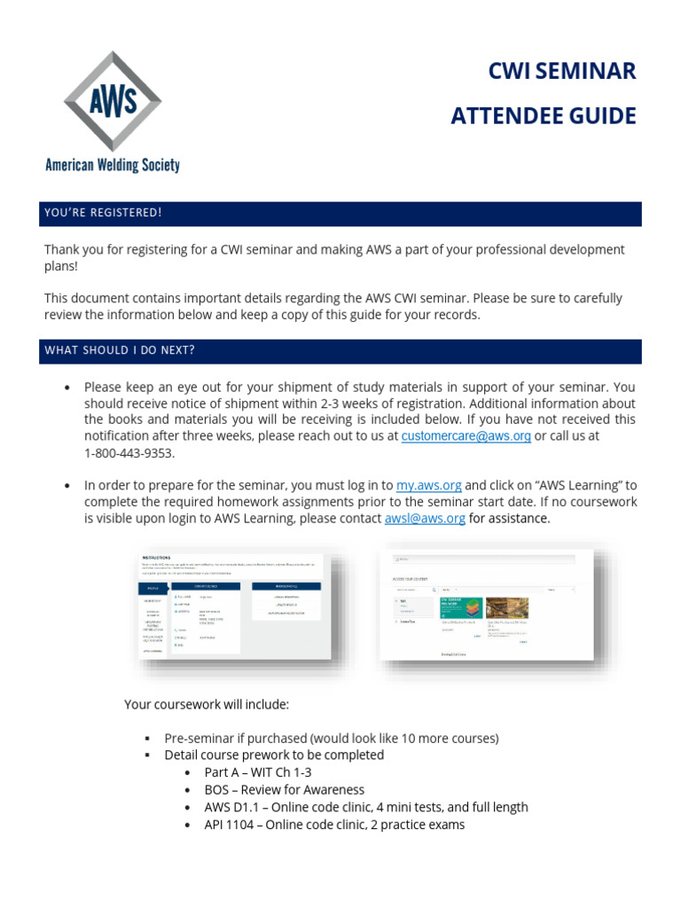 CWI Seminar Attendee Guide | PDF | Nondestructive Testing